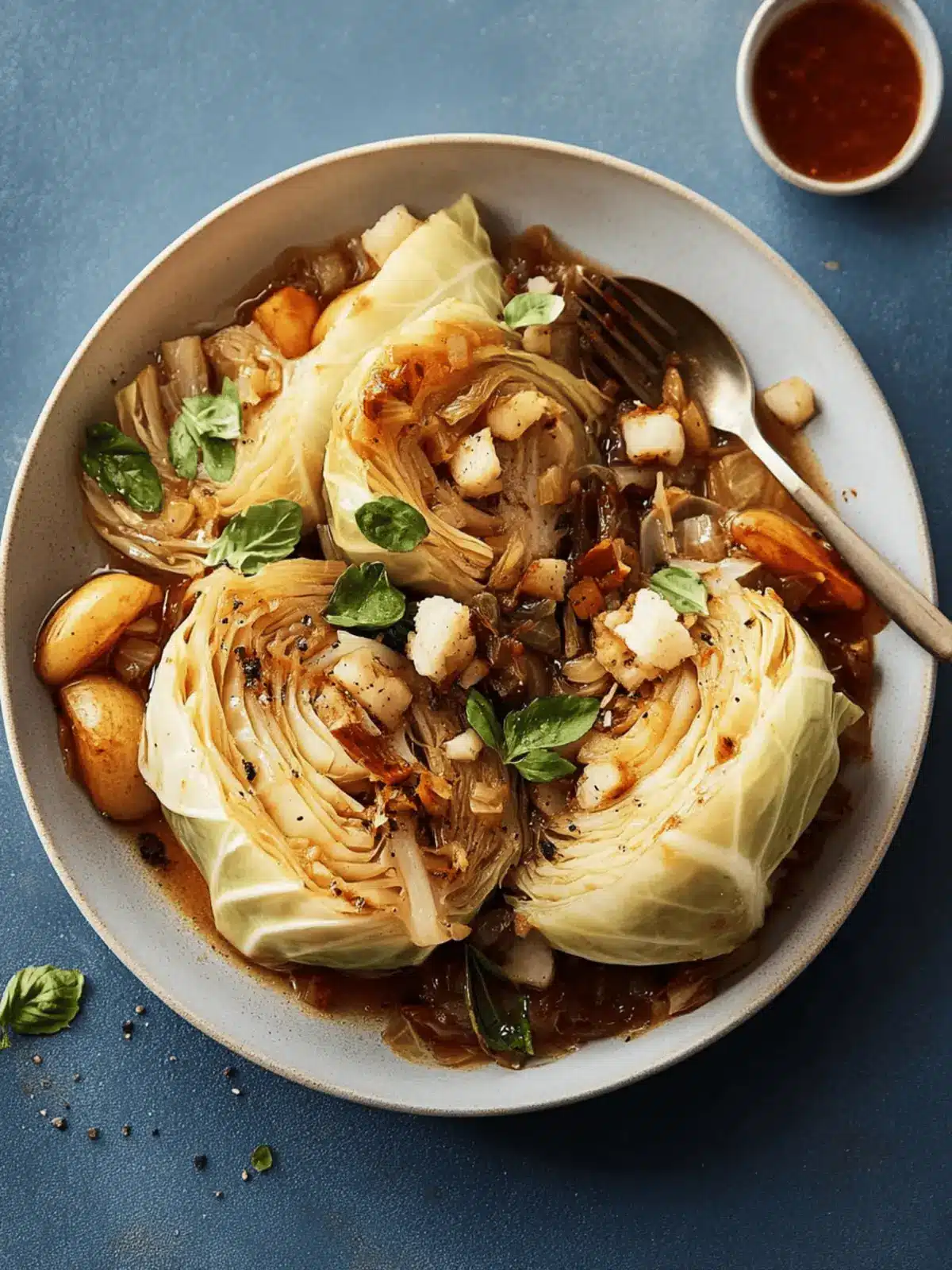 Ultimate Braised Cabbage with Delicious Garlic Croutons