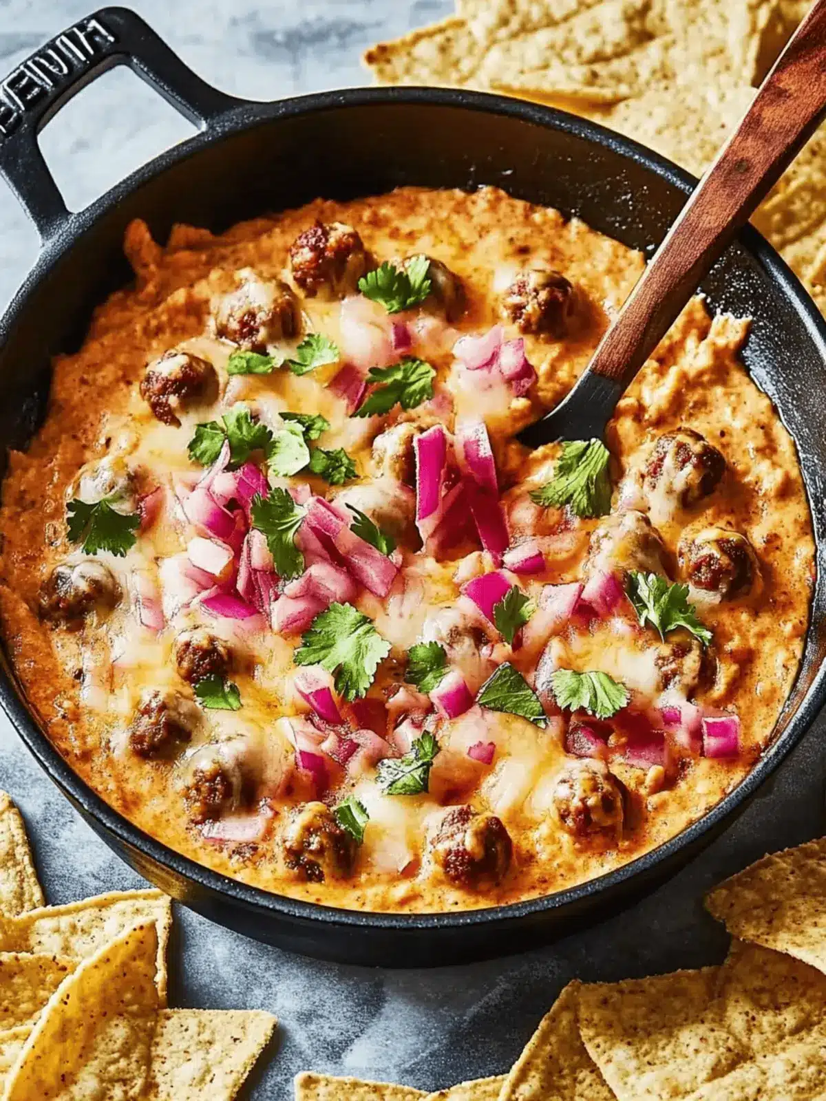 Irresistible Cheesy Mini Meatball Skillet Dip for Game Day Fun