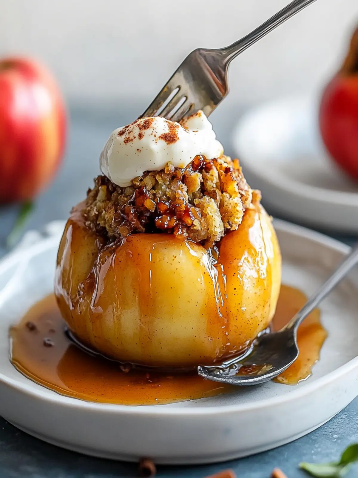 Easy Baked Stuffed Apples with Irresistible Cinnamon Honey Sauce