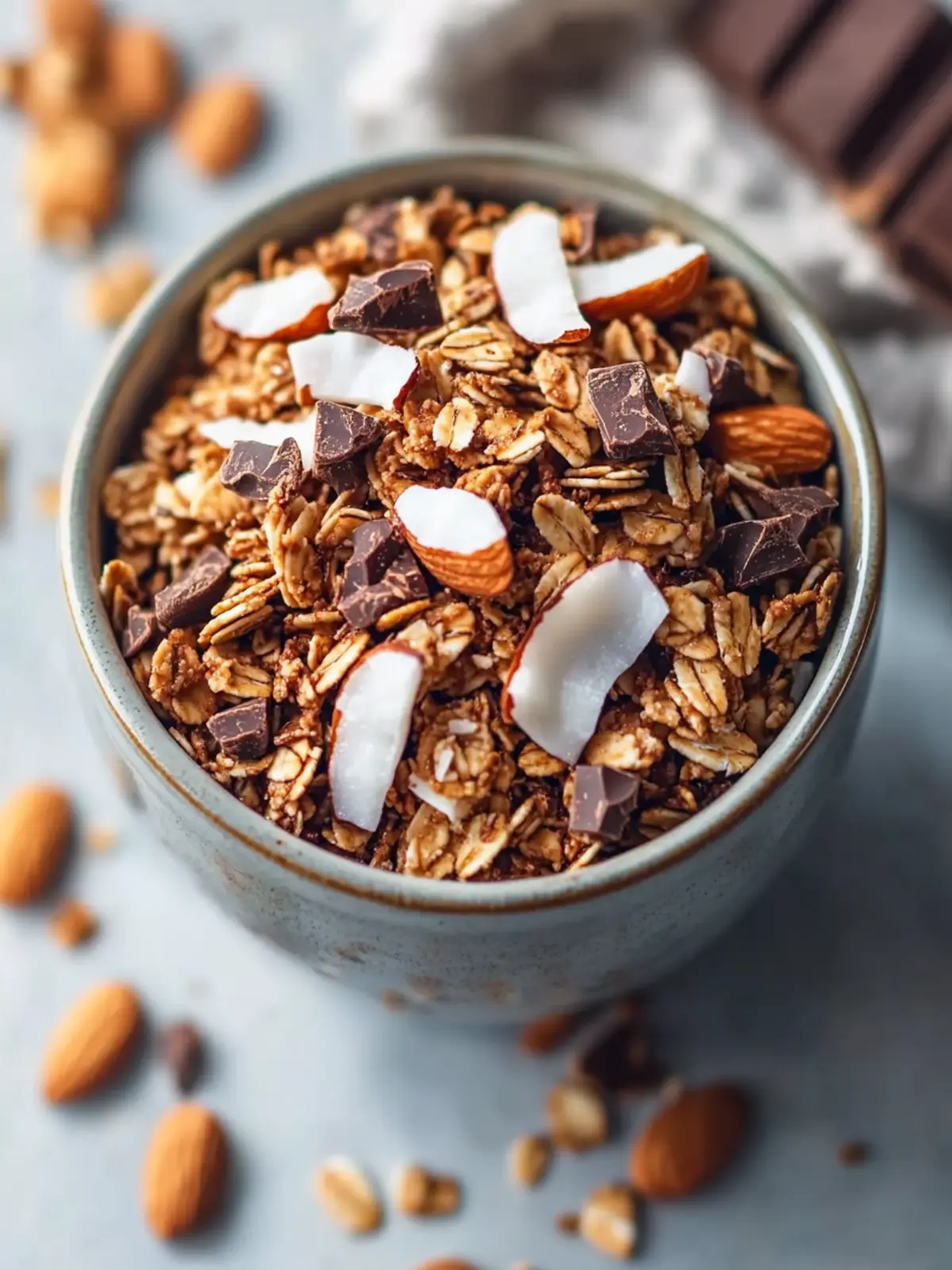 Irresistible Chunky Almond Coconut Chocolate Granola Delight