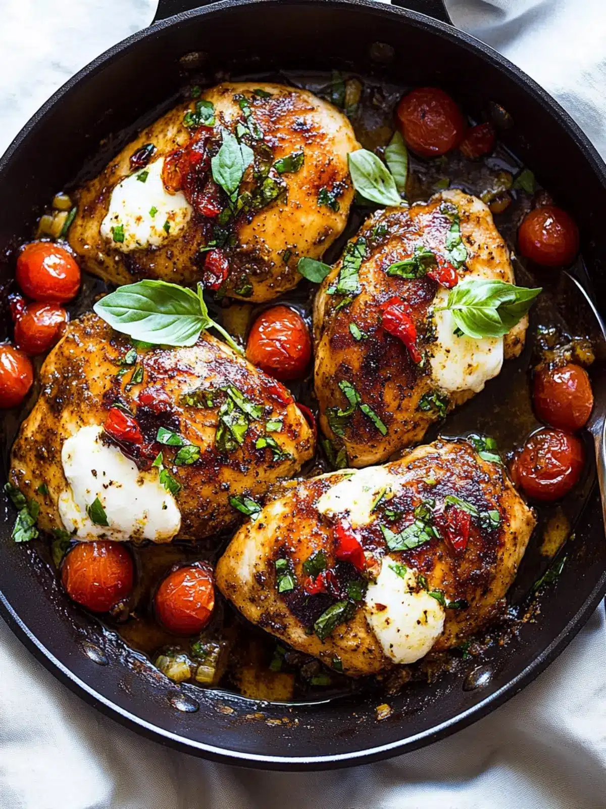 Ultimate One Pan Balsamic Chicken with Juicy Tomatoes