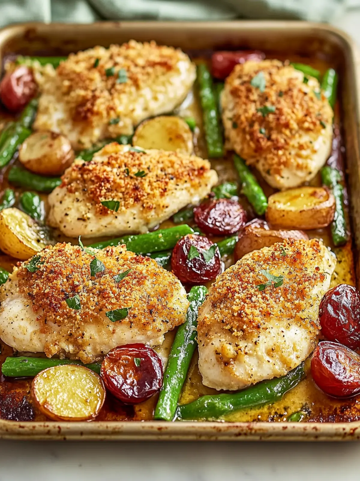 Ultimate Crispy Parmesan Crusted Chicken Sheet Pan Dinner