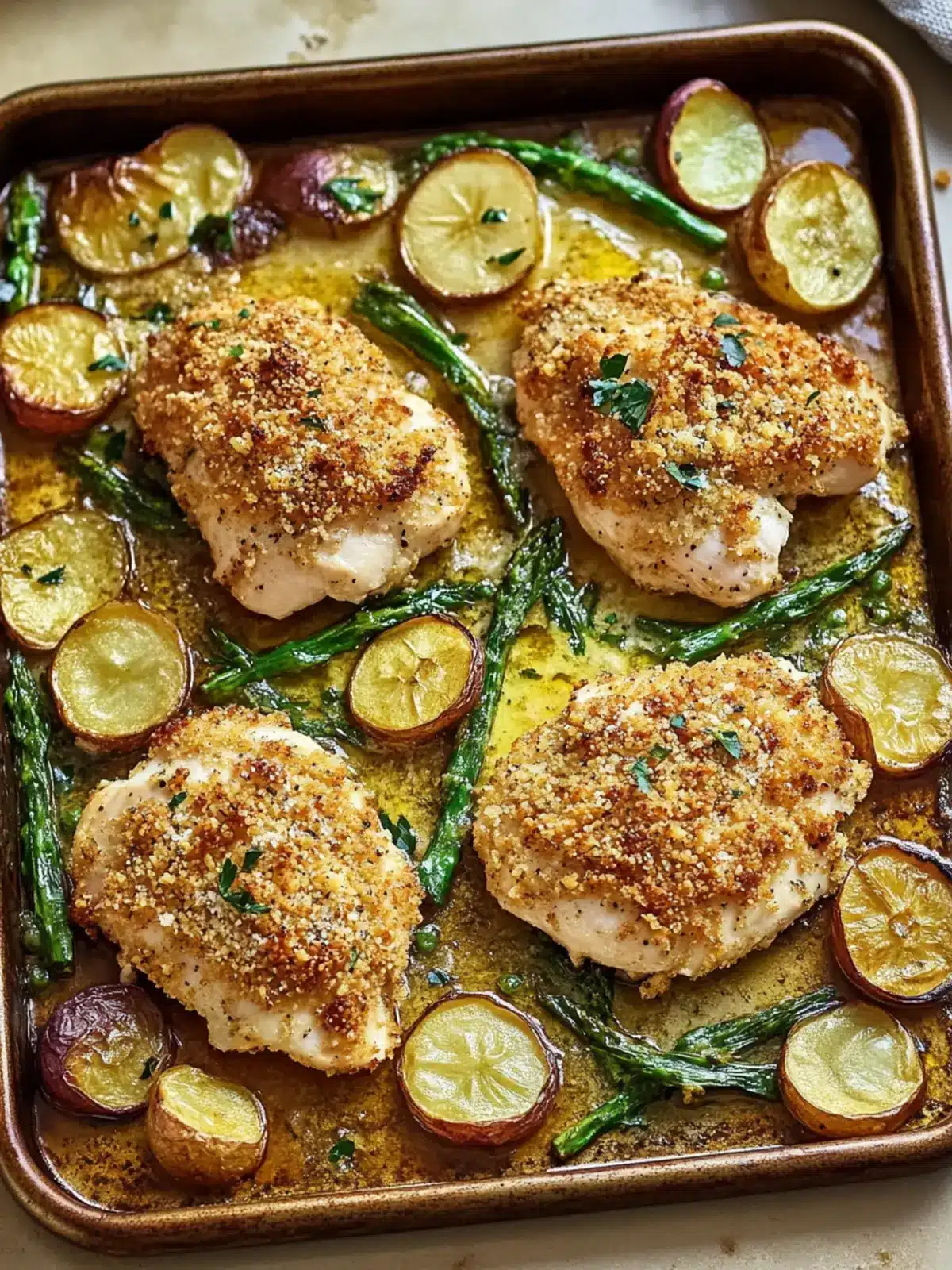 Ultimate Crispy Parmesan Crusted Chicken Sheet Pan Dinner