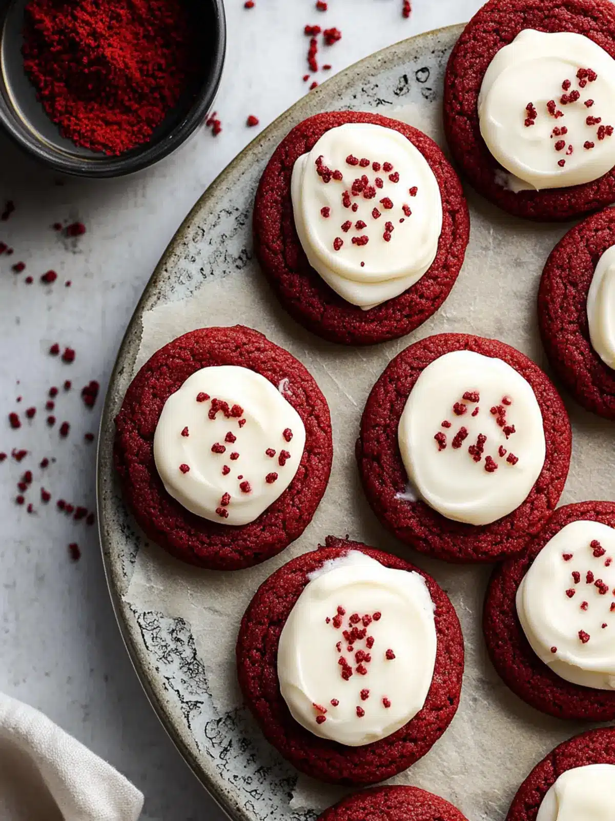 Irresistible Red Velvet Cookies with Cream Cheese Frosting Delight